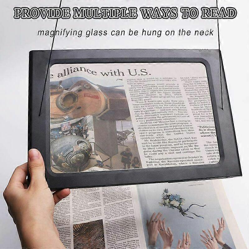 Reading magnifier, Magnifier with LED light, Hands-free rectangular ...