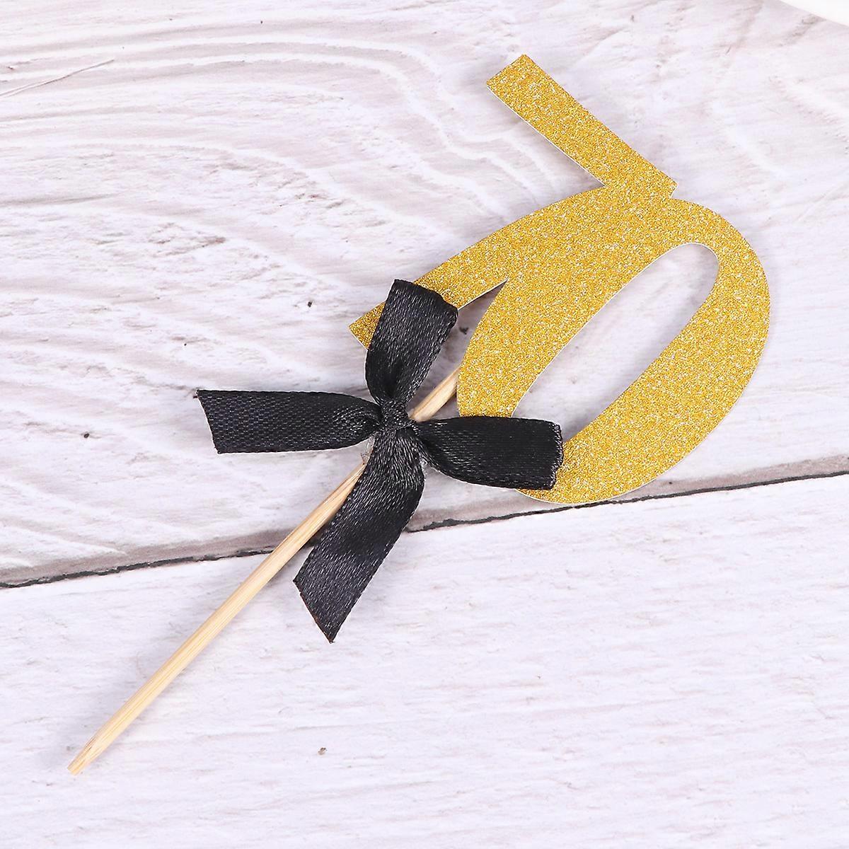 20pcs Golden Glitter Number 70 Design Cupcake Toppers 70th Birthday ...