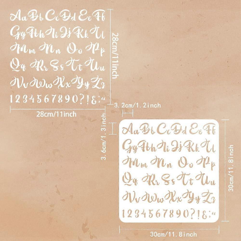 Fancy Letters Stencil for Painting 11.8x11.8 inch Plastic PET Alphabet ...