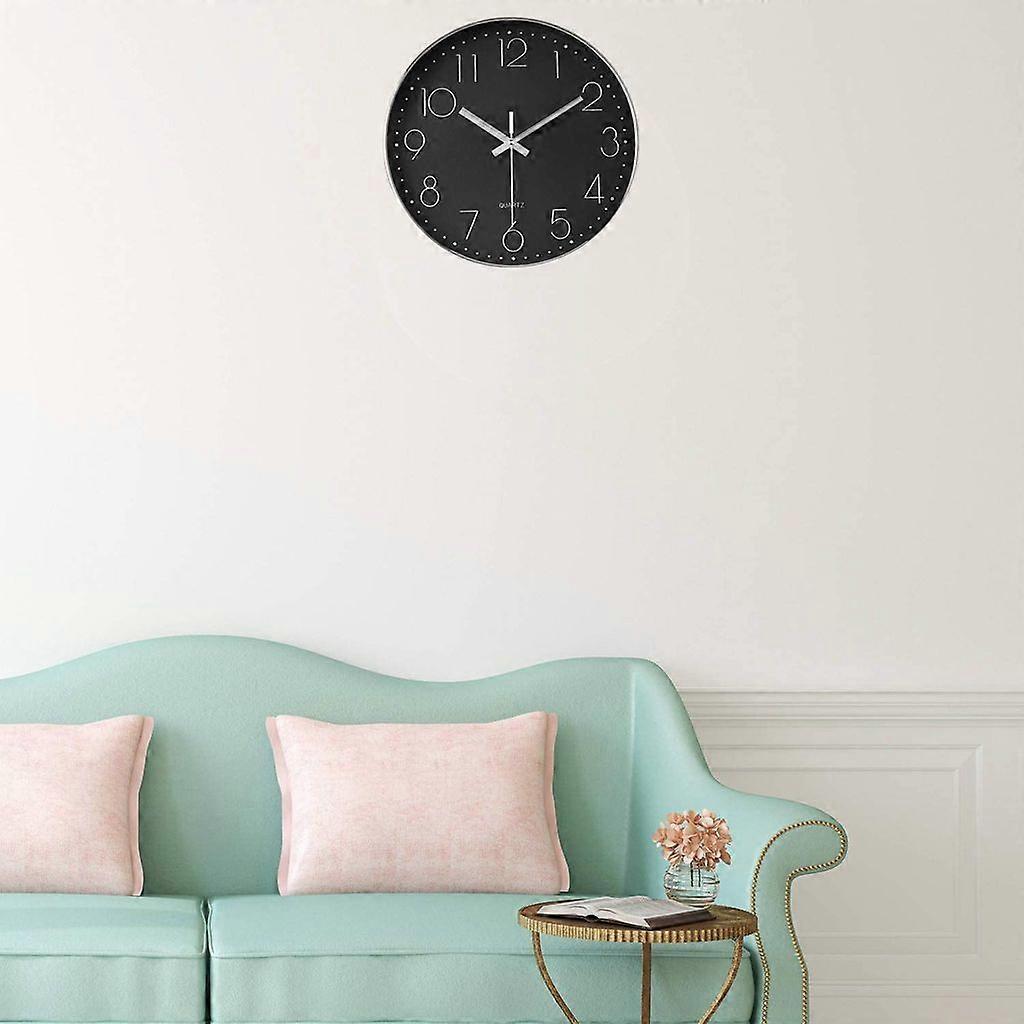 12 Inch Modern Quartz Silent Wall Clock with Arabic Numeral Wall Clocks ...