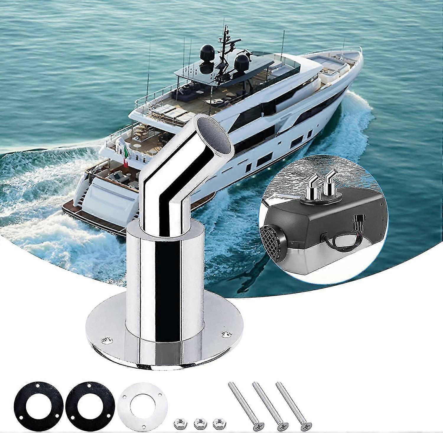 24mm/135 Degree Thru Hull Exhaust Skin Fitting, 316 Stainless Steel ...