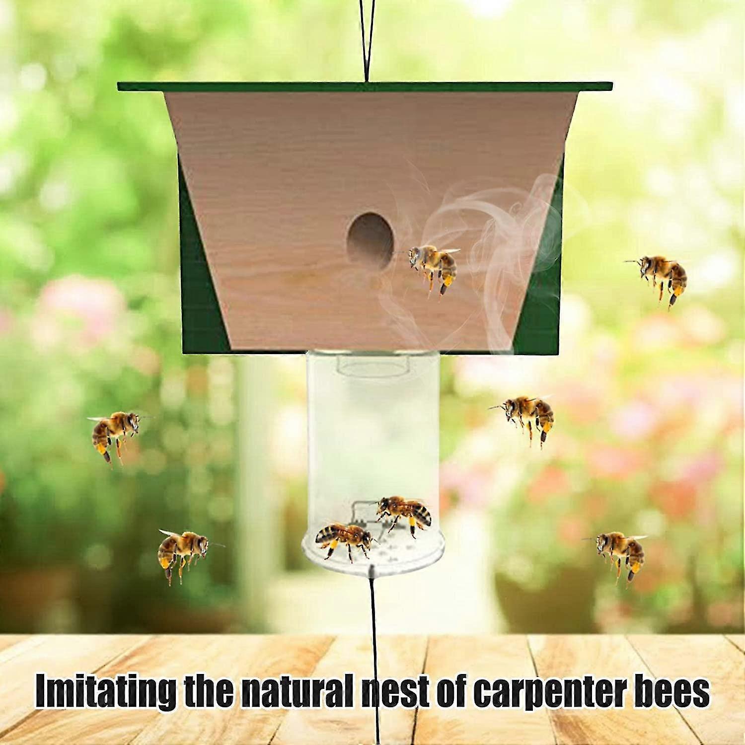 Wooden Bee Trap Wasp Trap Hanging Hornet Trap Pest Control Natural Eco ...
