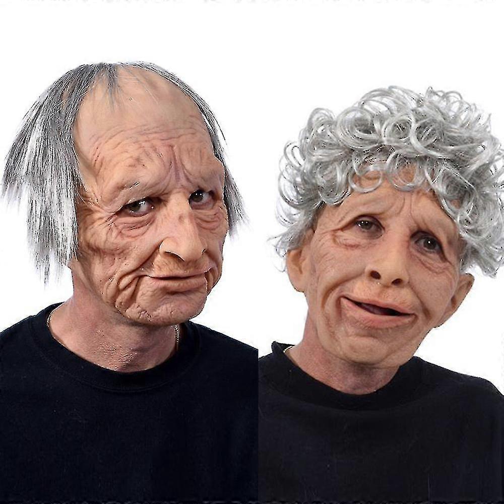 Realistic Old Man Latex Mask Full Head Masks Halloween Party Cosplay ...