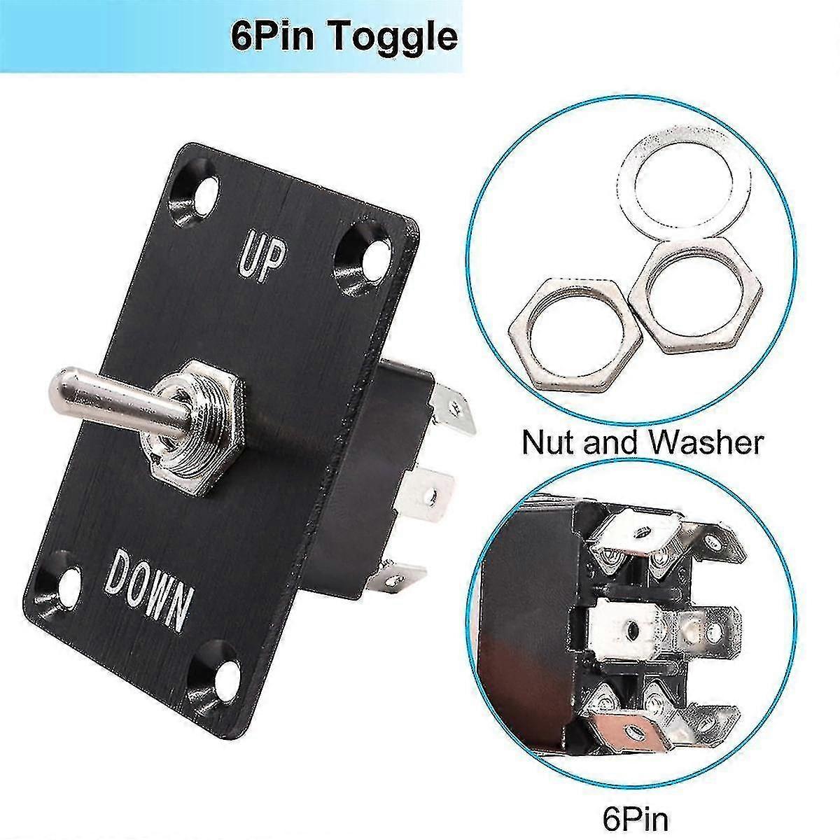 Rocker Toggle Switches Momentary 6 Pin 3 Position (ON)-Off-(ON)UP/Down ...