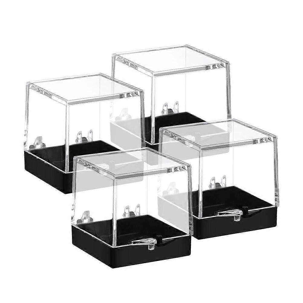 4pcs Transparent Mineral Specimen Boxes Mineral Stones Display Boxes ...