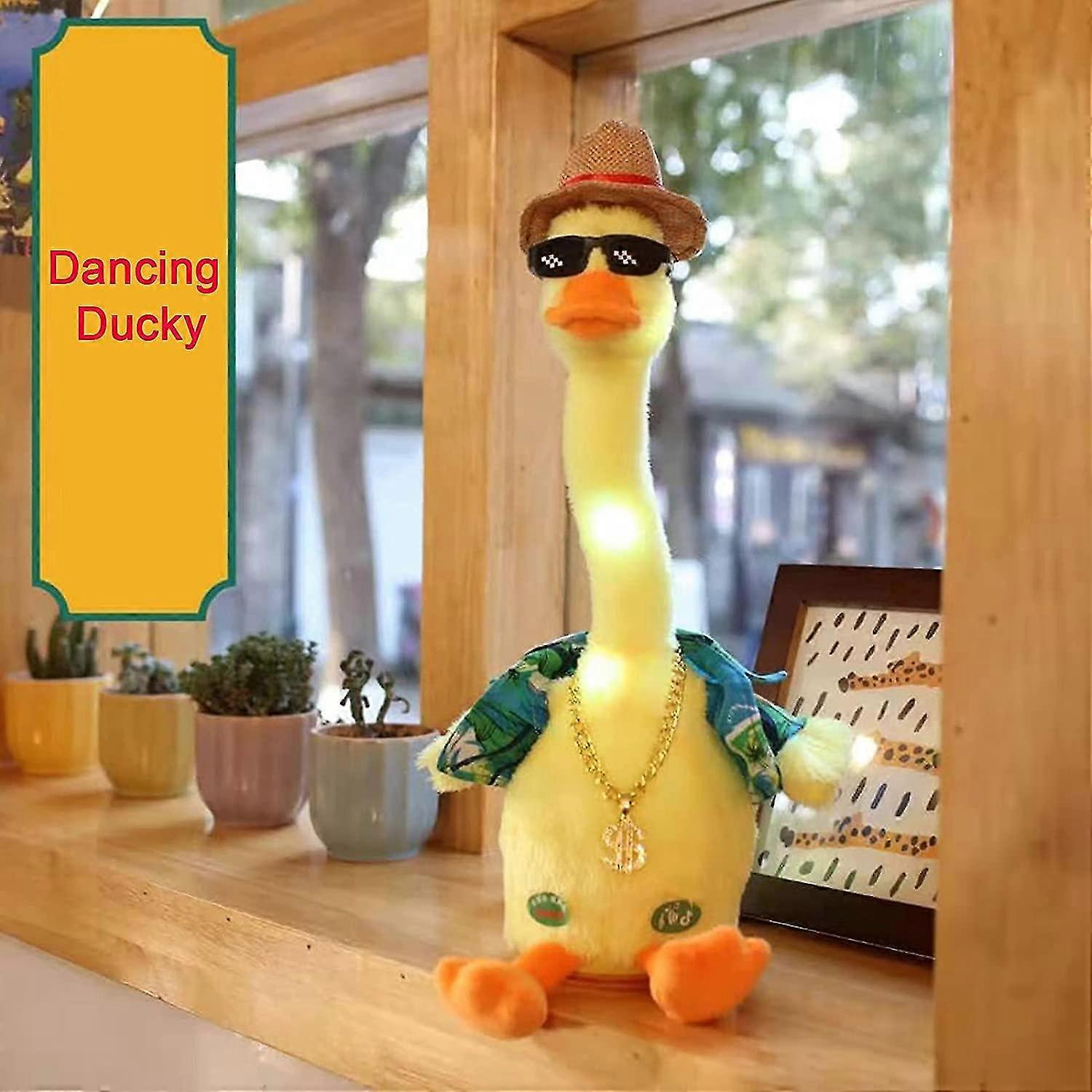 Dancing Singing Duck Plush Interactive Toy Recording Lighting Stuffed ...