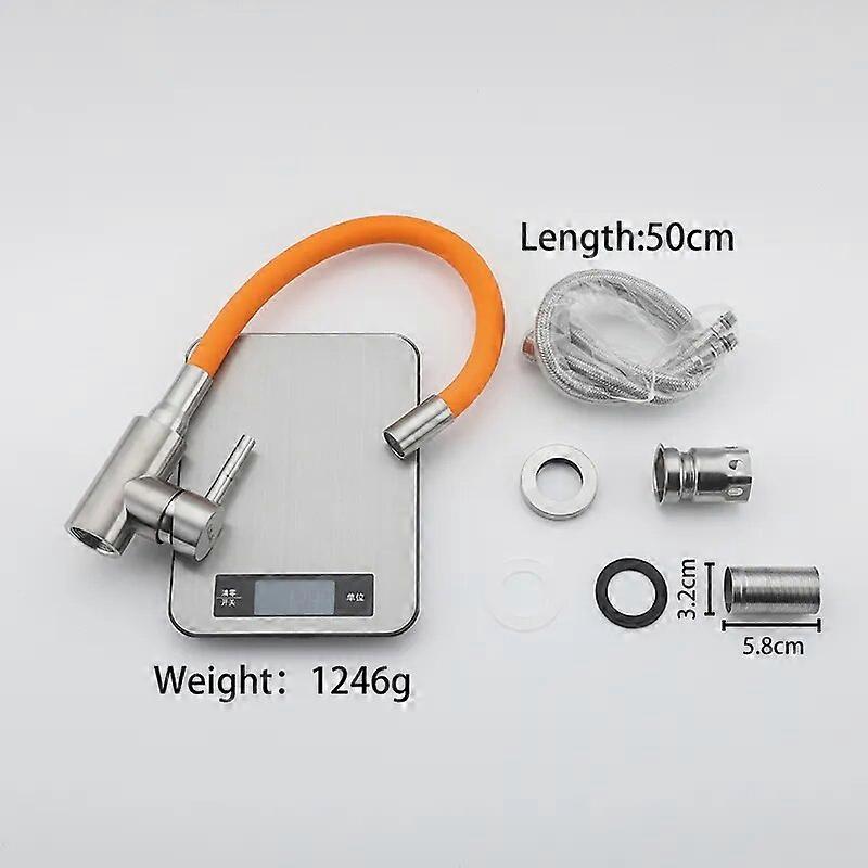 ULA Colorful Hose Kitchen Faucet Black Chrome Kitchen Hot Cold Water ...