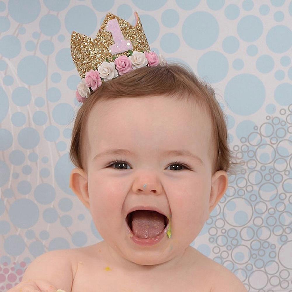 Princess Party Crown,Baby Girl First Birthday Crown Hat,Golden Flash ...