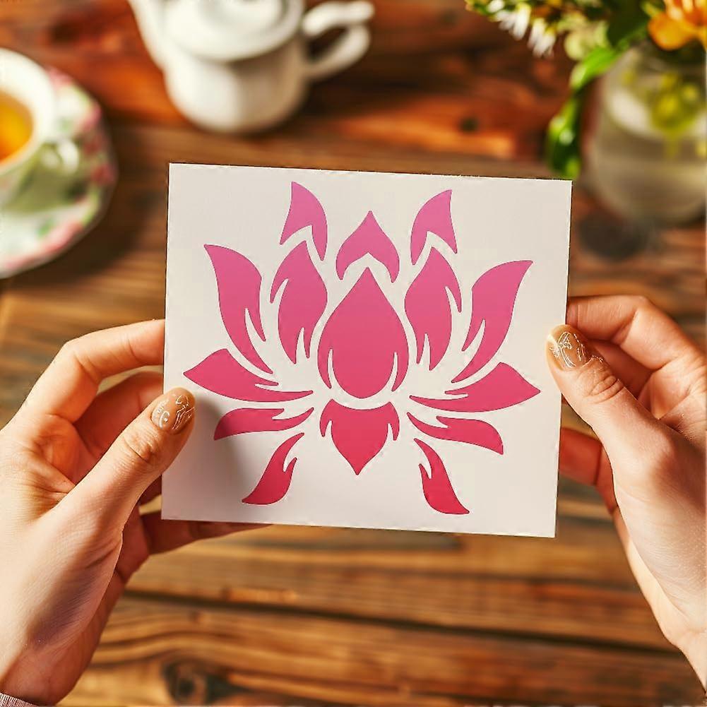 9 Styles Lotus Flower Stencils Water Lily Stencil 7.8x7.8inch Lotus ...