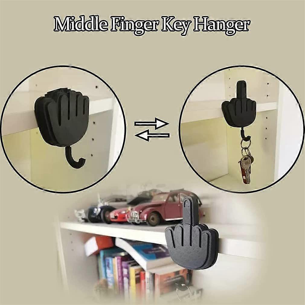 2Pcs Middle Finger Key Hanger, Self Adhesive Key Hook, Funny Middle ...