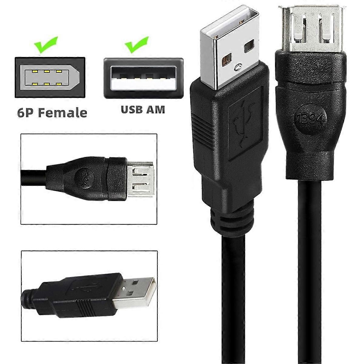 USB Adapter Cable Firewire IEEE 1394 6 Pin Female to USB 2.0 AM Adapter ...