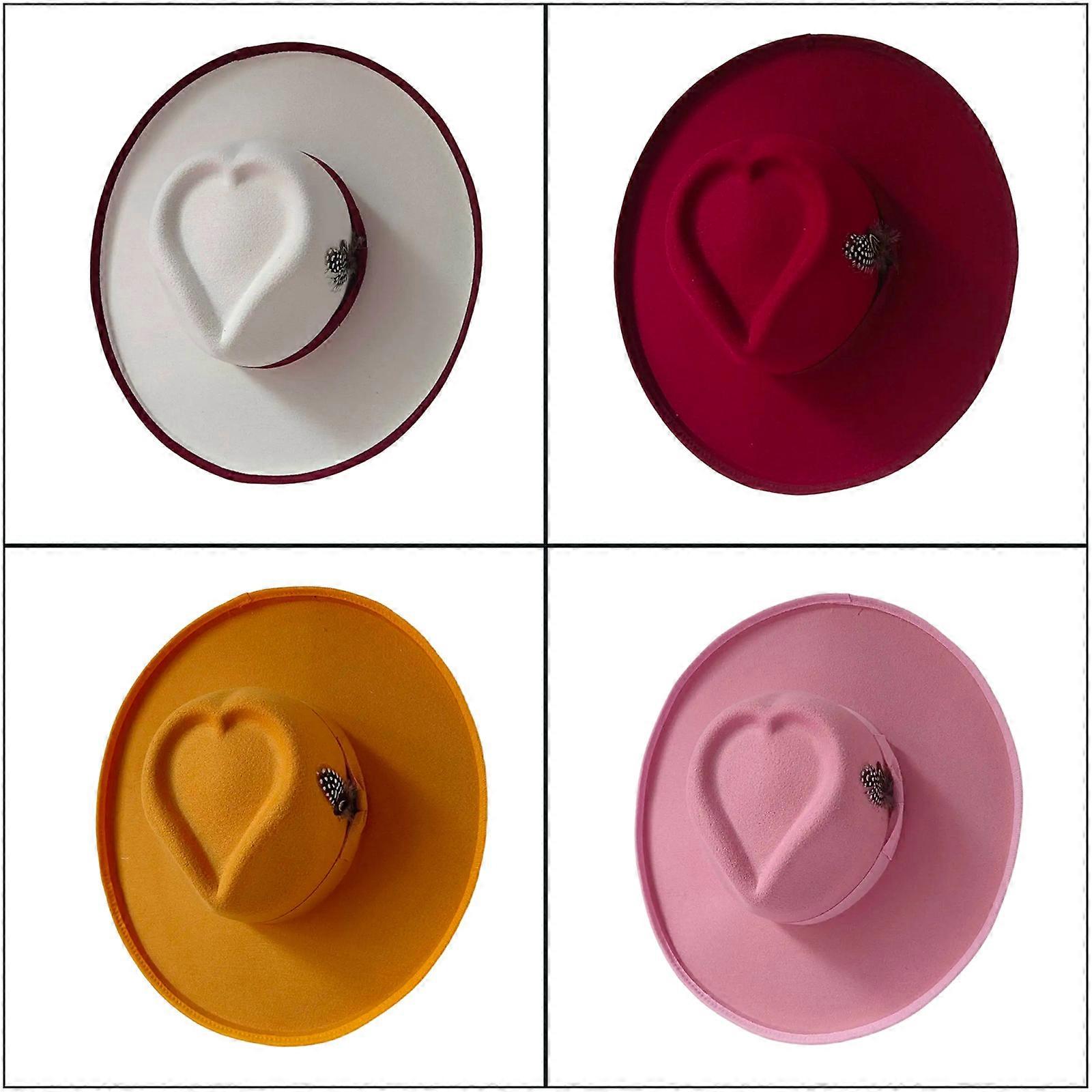Homburg Cowboy Hats with Heart Top Fedoras Hat Top Hat Classical ...