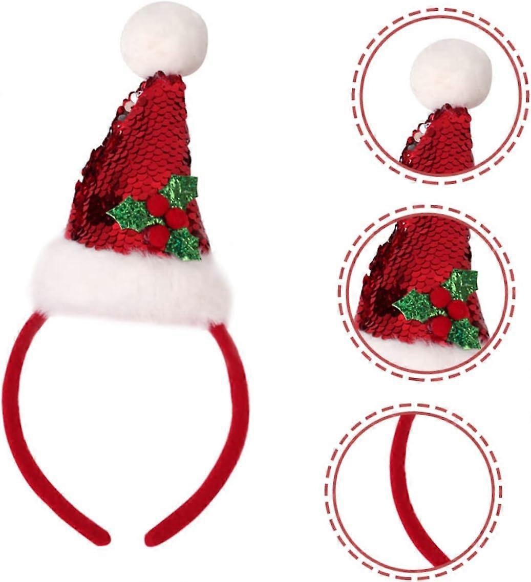 Christmas Headband for Kids and Women, 2-Pack Red Holiday Santa Hat ...