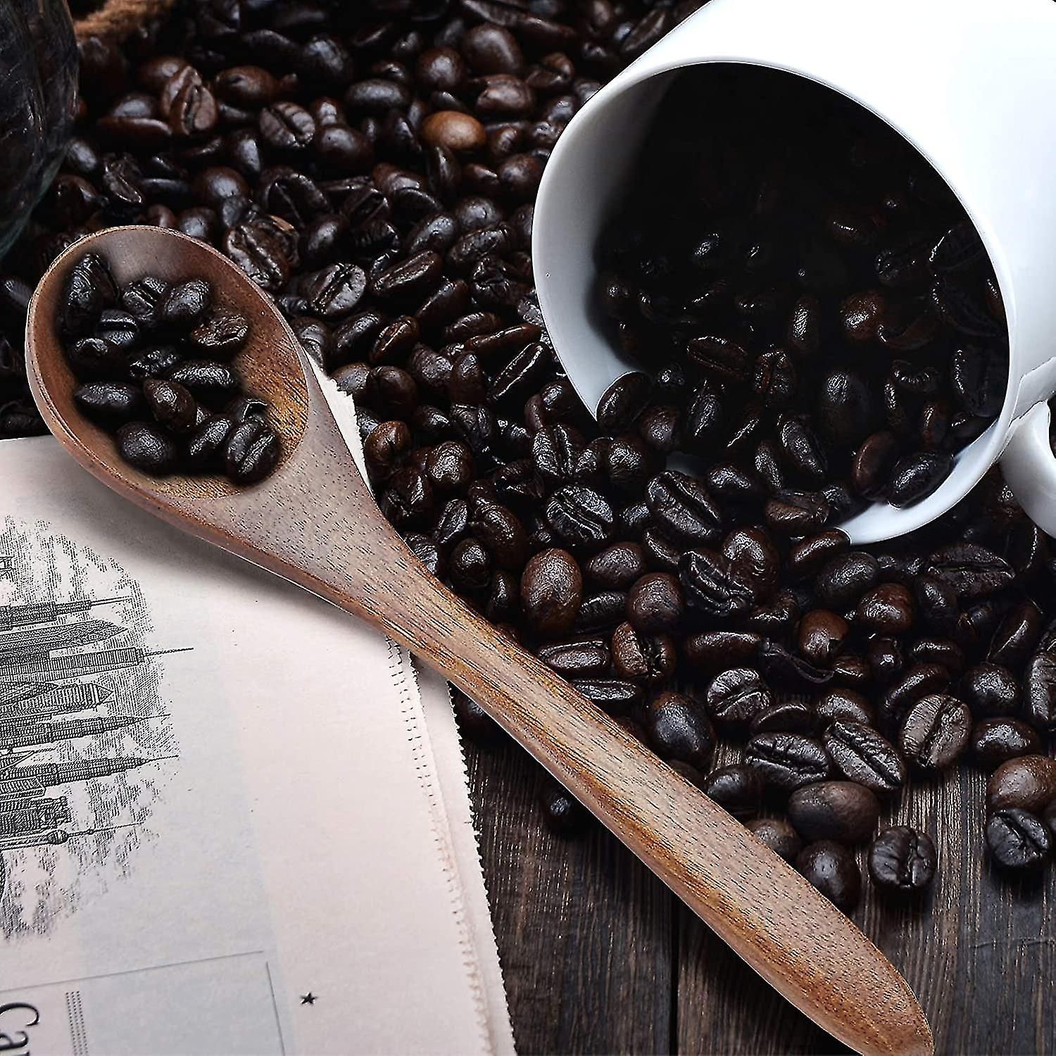 Sunrain 6pcs Small Wooden Spoons, Wooden Teaspoon Small Teaspoons ...