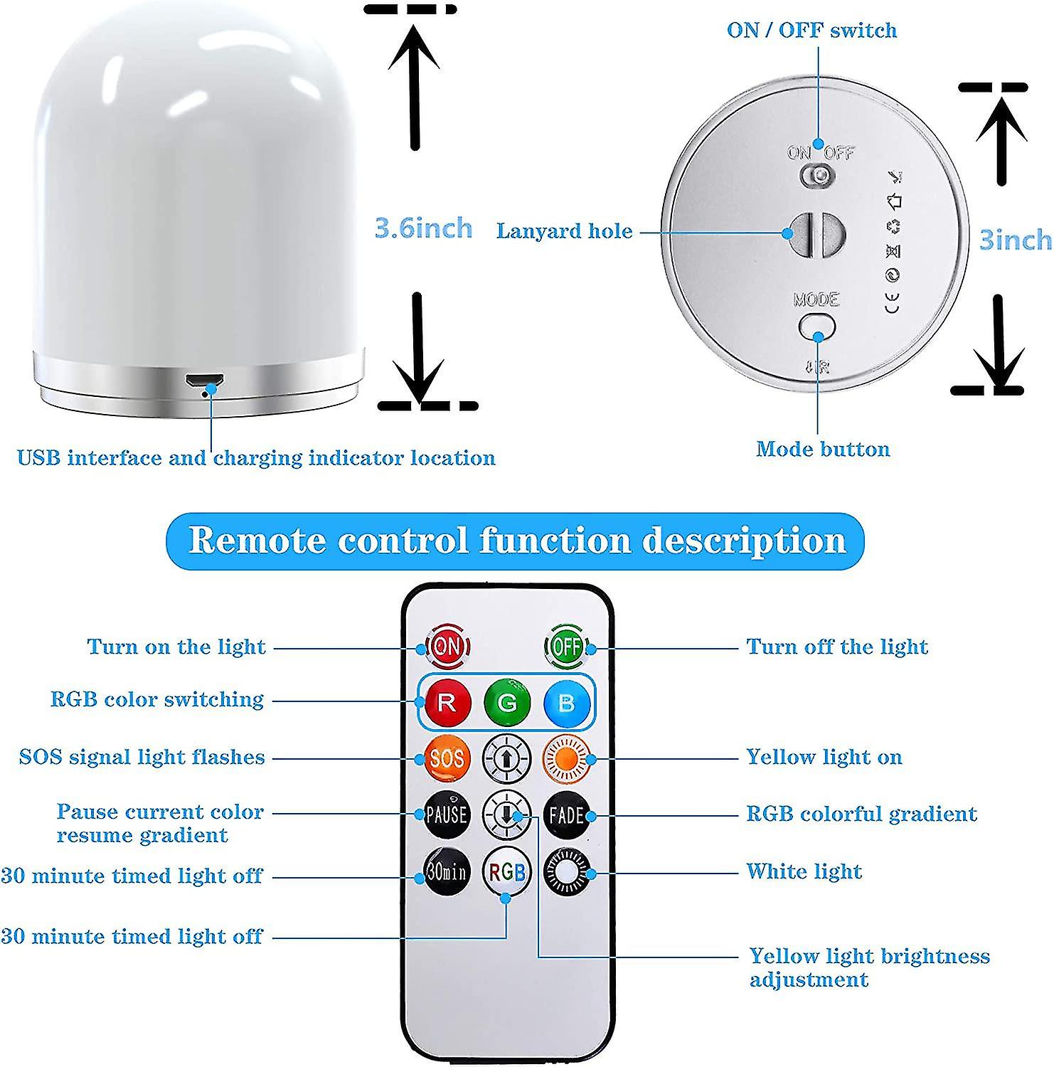 Night Light,children's Bedside Lamp Remote Control,usb Rechargeable ...