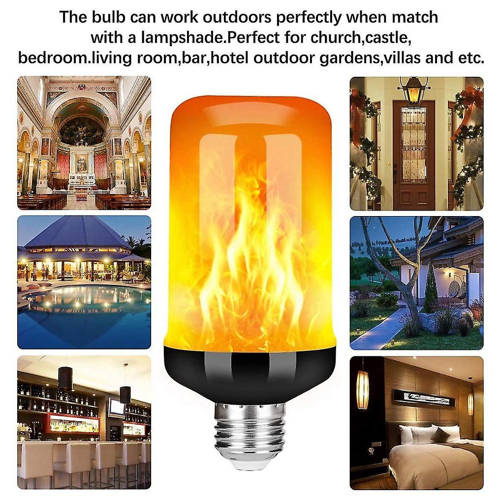 Led Flame Effect Light Bulb E27,decorative Flickering Realistic Fire ...