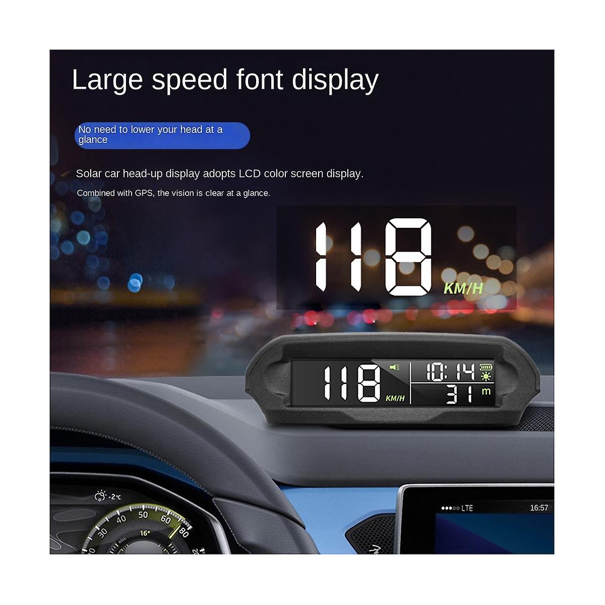 Universal HUD X 98 Car Solar Digital Meter GPS Speedometer Overspeed ...