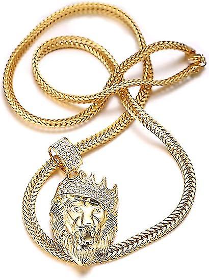 Gold Chain for Men Necklace 18k Real Gold Plated Fully Iced Out Crown ...