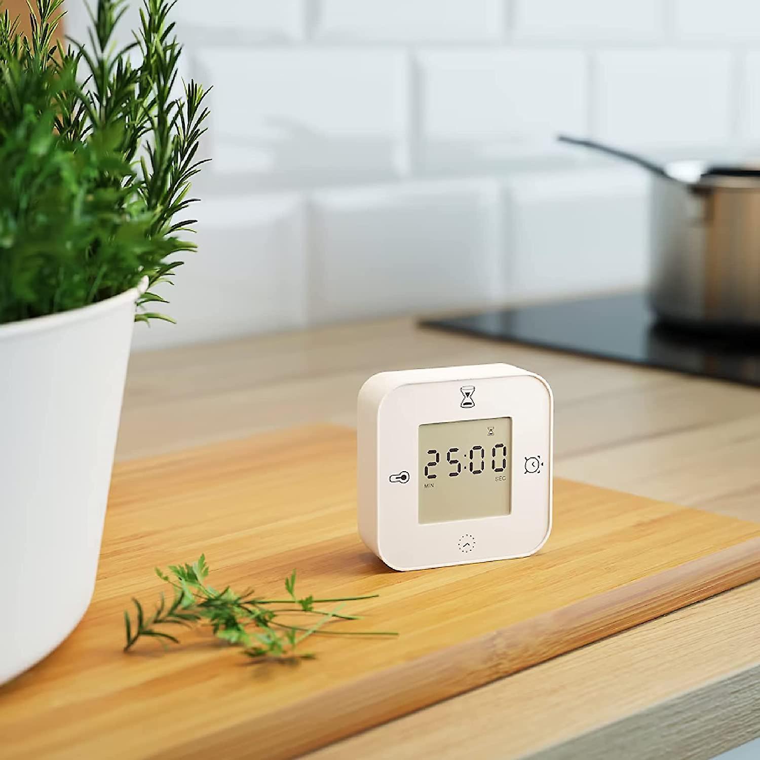 Clock/Thermometer/Alarm/Timer, 4 Functions Desk Clock (white) | Fruugo UK