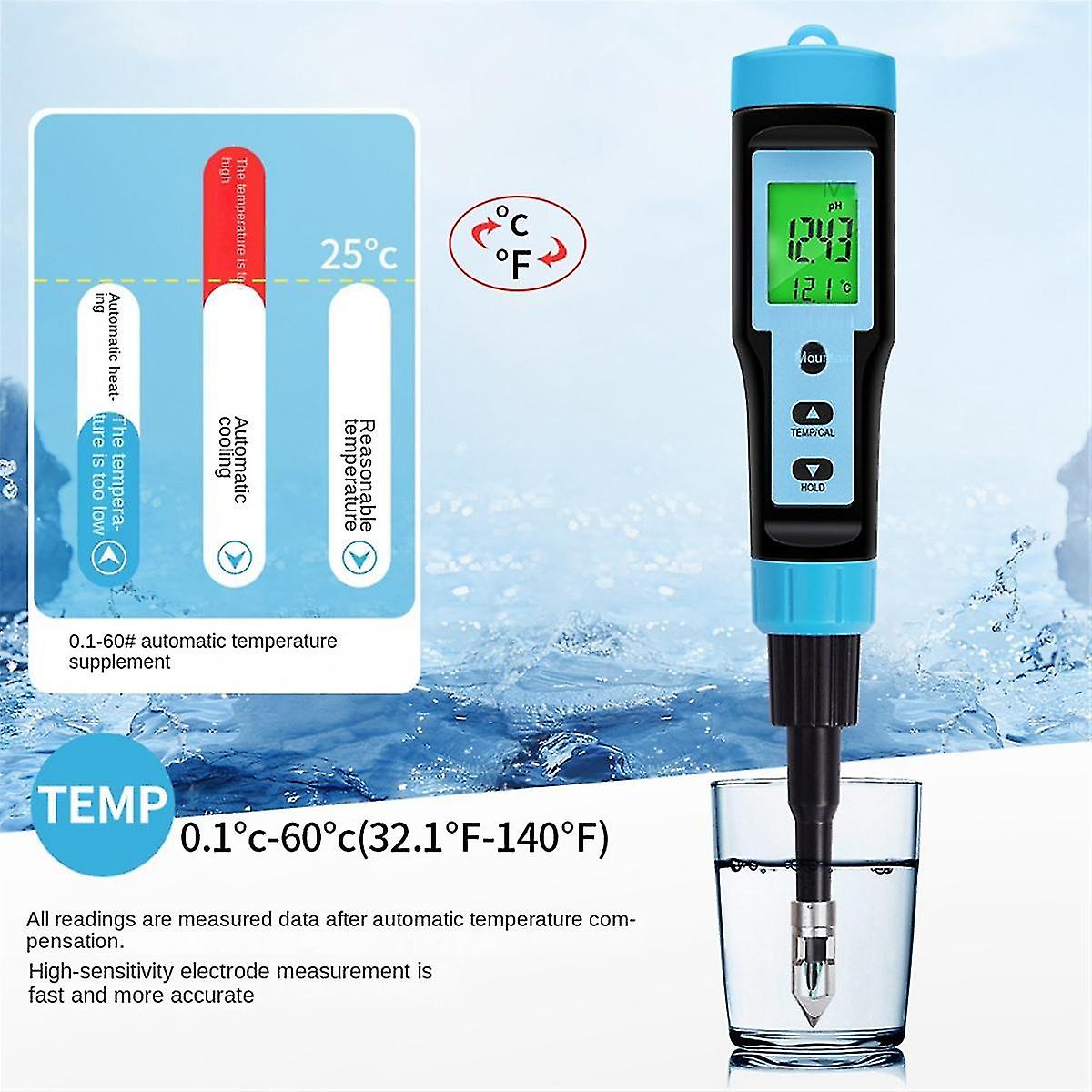 Food PH Meter 0.00-14.00PH High Accuracy Temp PH Tester Sensor Acidity ...
