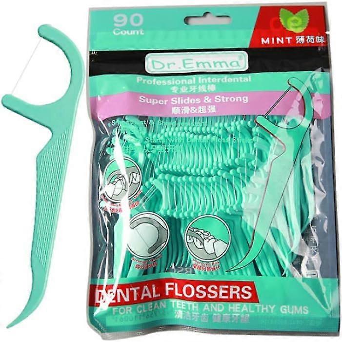 90 Premium Dental Floss Stick Mint Flavour, for Gingivitis Gum Disease ...