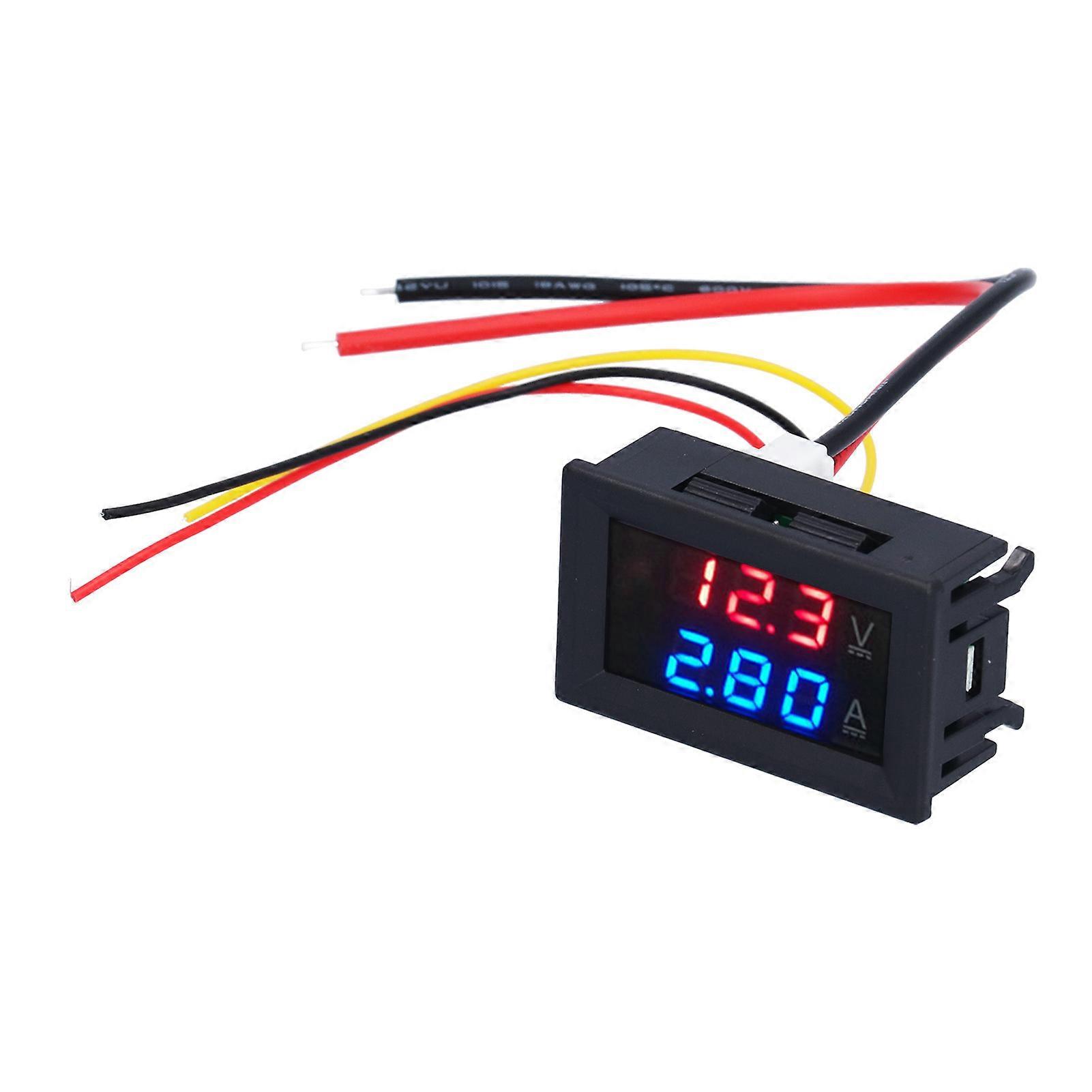 Digital Voltmeter Ammeter Dual LED Display Voltage Amperage Measurement ...
