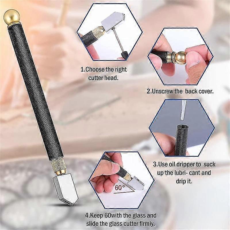 Glass Cutter Kits Stained Glass Supplies With Heavy Duty Glass Running ...