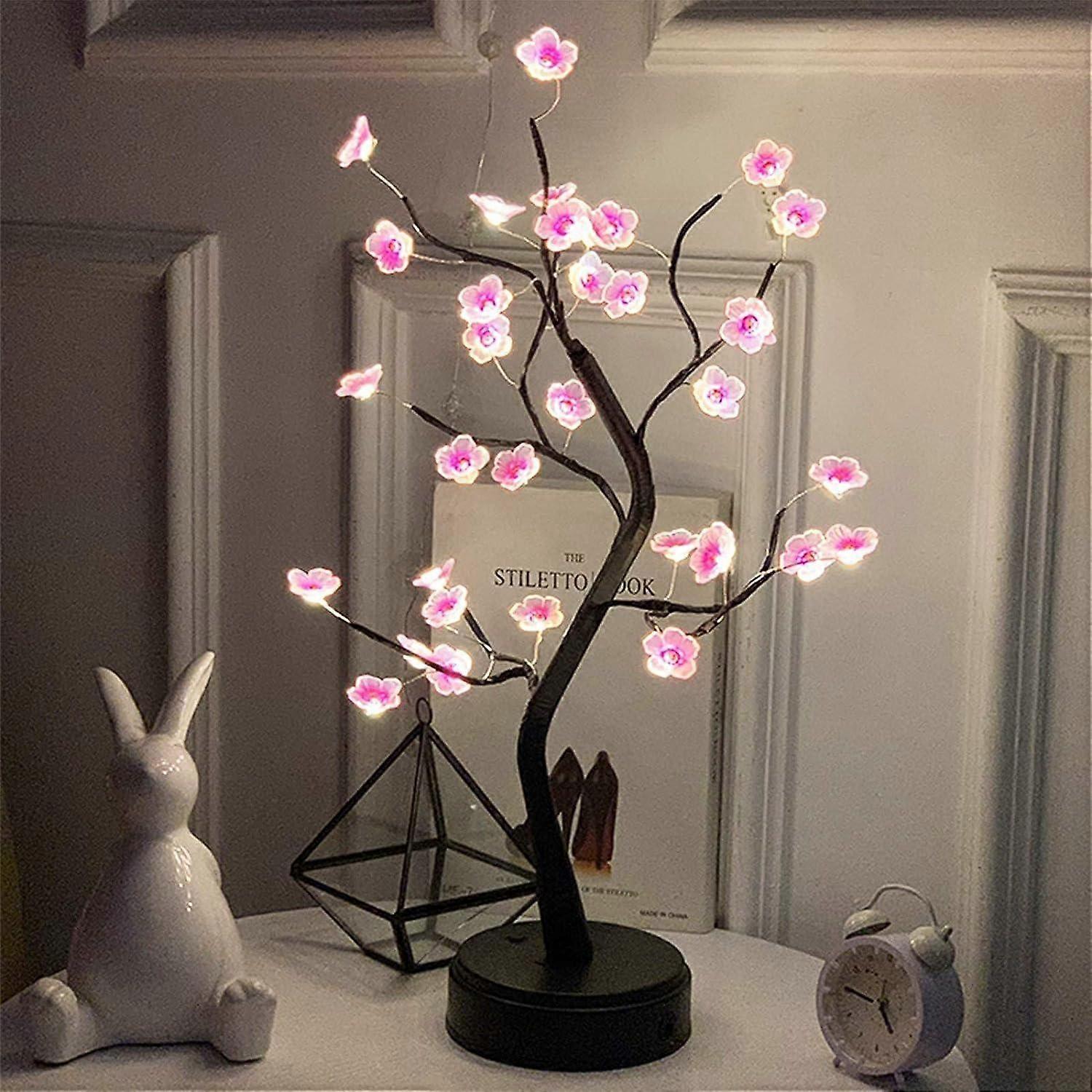 Tabletop Bonsai with 36 LED Cherry Blossom Tree Lamp, DIY Artificial ...