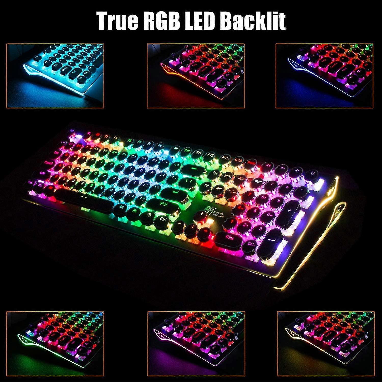 Typewriter Style Mechanical Gaming Keyboard With Real Rgb Backlit ...