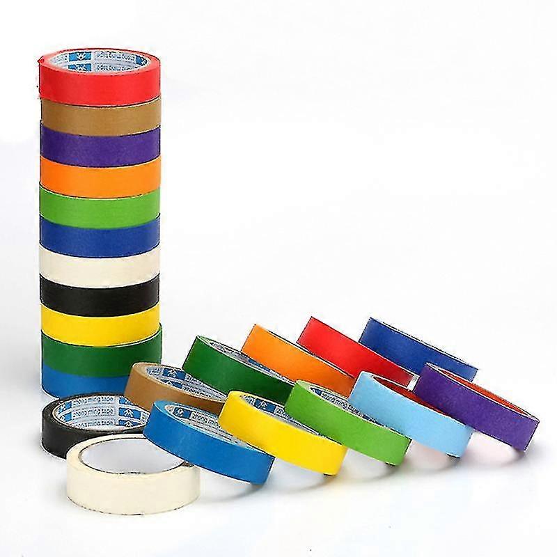10 Pcs Of 10 Colors 20m Colored Masking Tape Rainbow Color Easy Tear ...