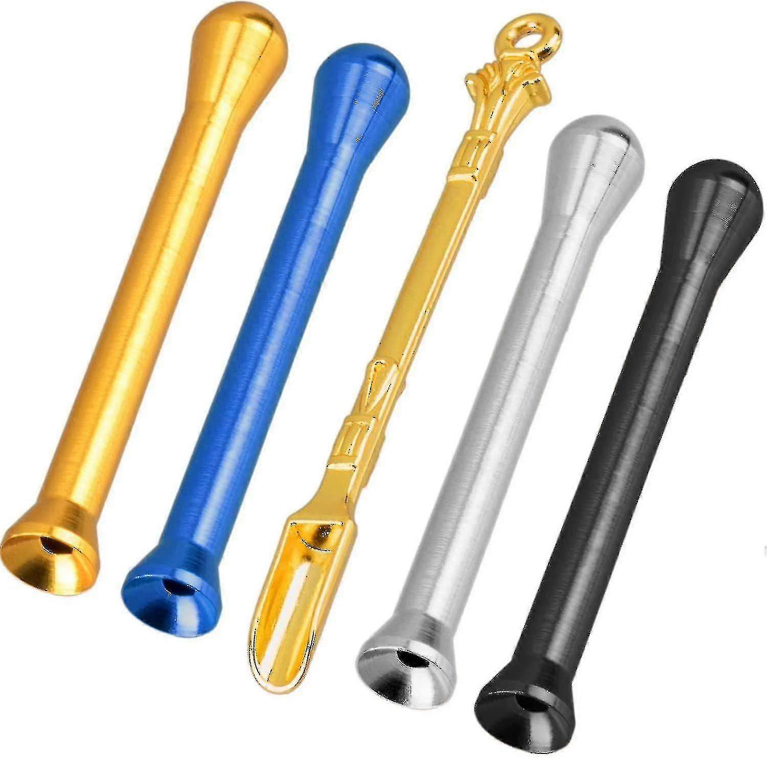 5pcs Snuff Straw Sniffer Stainless Steel Straw Snuff Bottle Snuff Stem ...