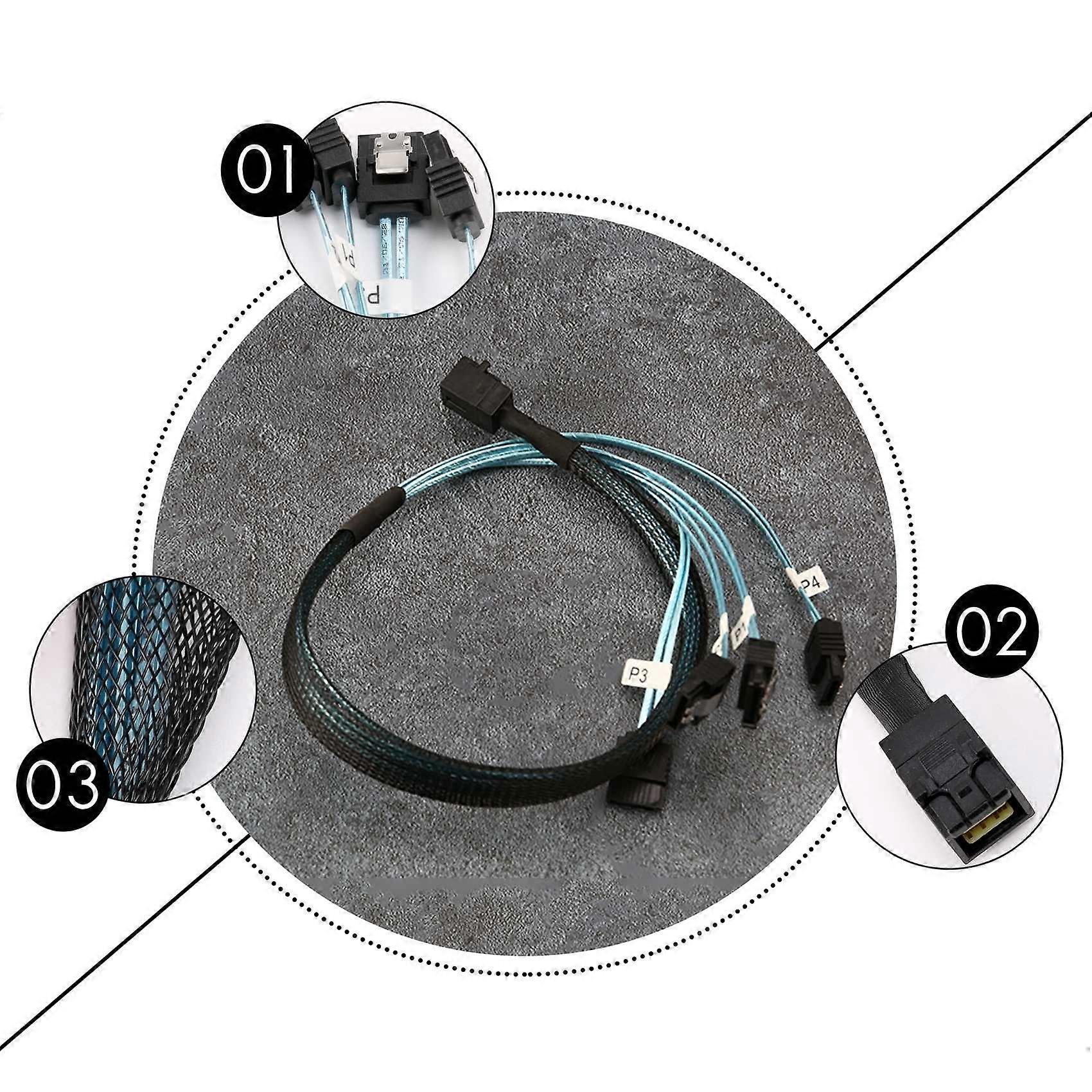 Internal Mini to SATA Cable, SFF-8643 to SATA Forward Breakout ...