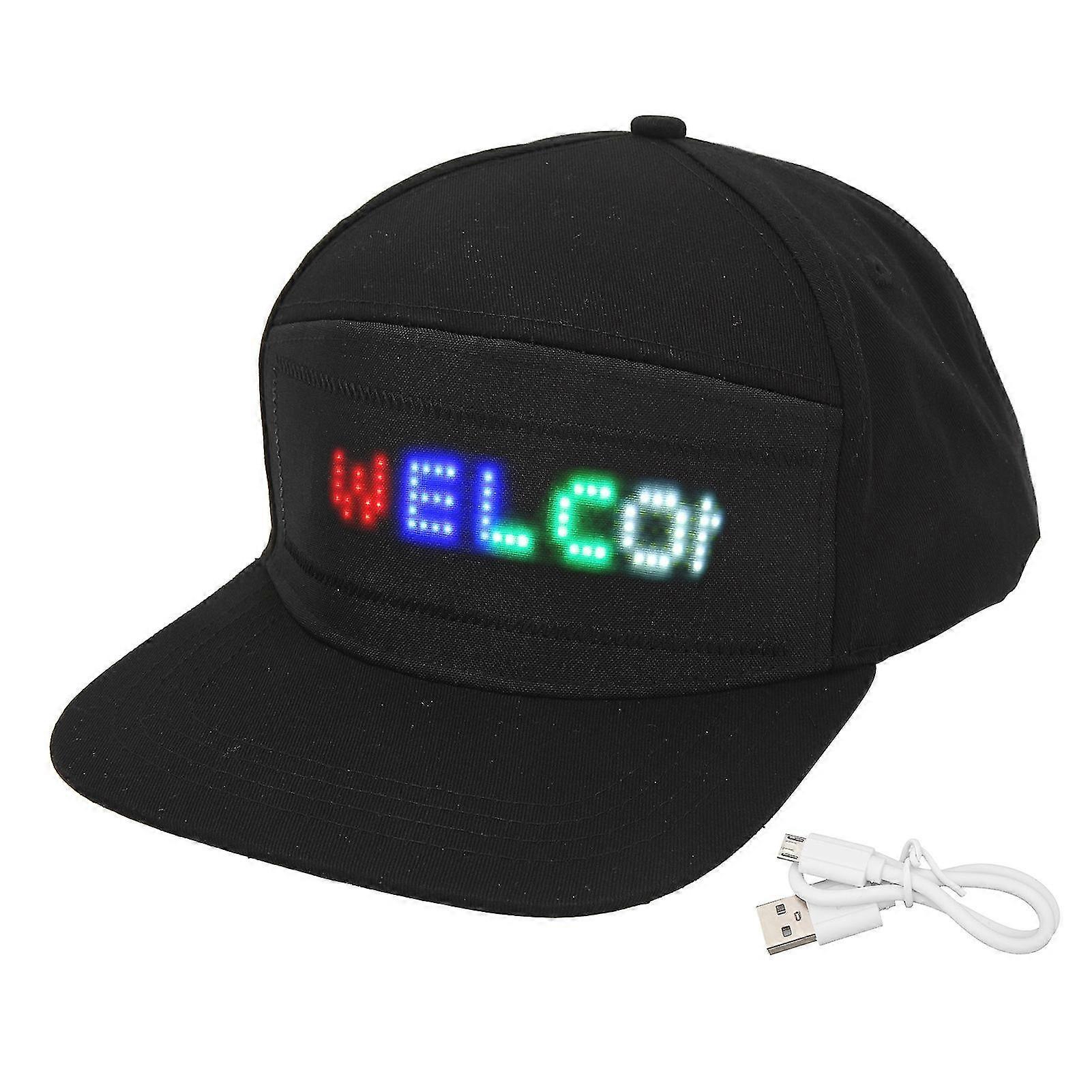 LED Cap Programmable Bluetooth APP Control Editable Colorful LED Hat ...