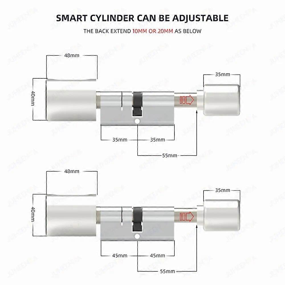 Adjustable Euro Cylinder Smart Lock BLE Fingerprint IC Card Keys Phone ...