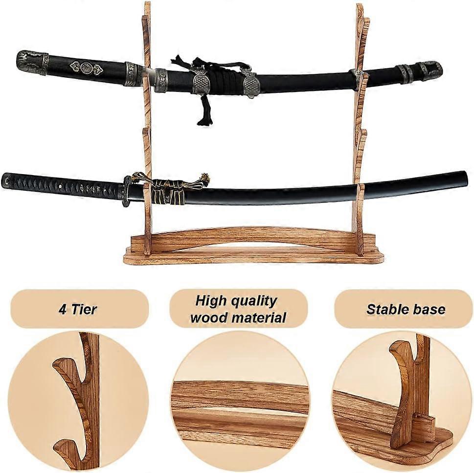 Sword Stand Wooden Sword Katana Holder Stand Desktop Bracket Samurai Sword Display Sword ...