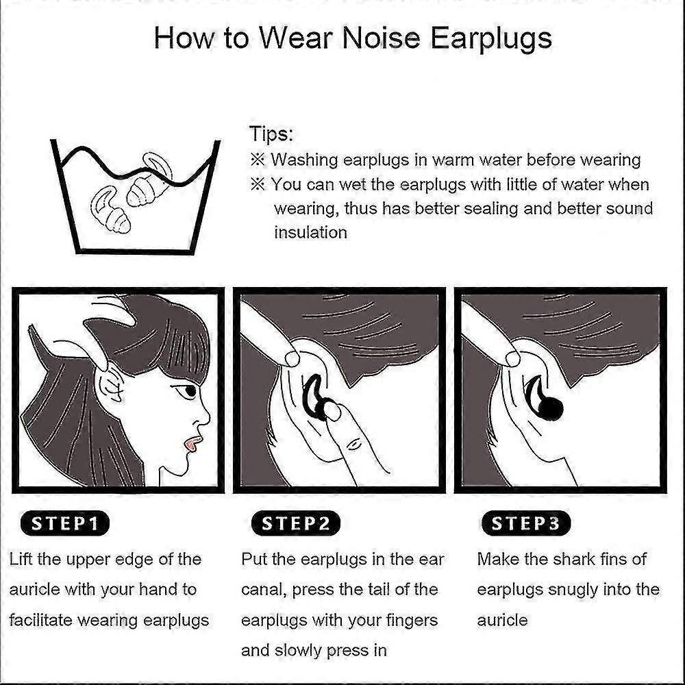 Noise Cancelling Sleeping Earplugs, Silicone Reusable Earplugs For ...