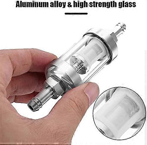Universal Chrome Glass Filter for Gasoline Diesel Engine 8mm Silver ...