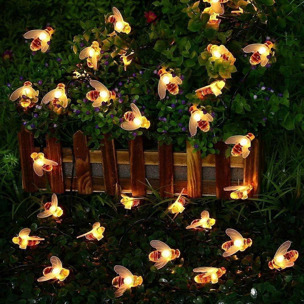 [30 LED] Solar Garden Lights, Honey Bee Fairy String Lights, 5M/16Ft 8 ...