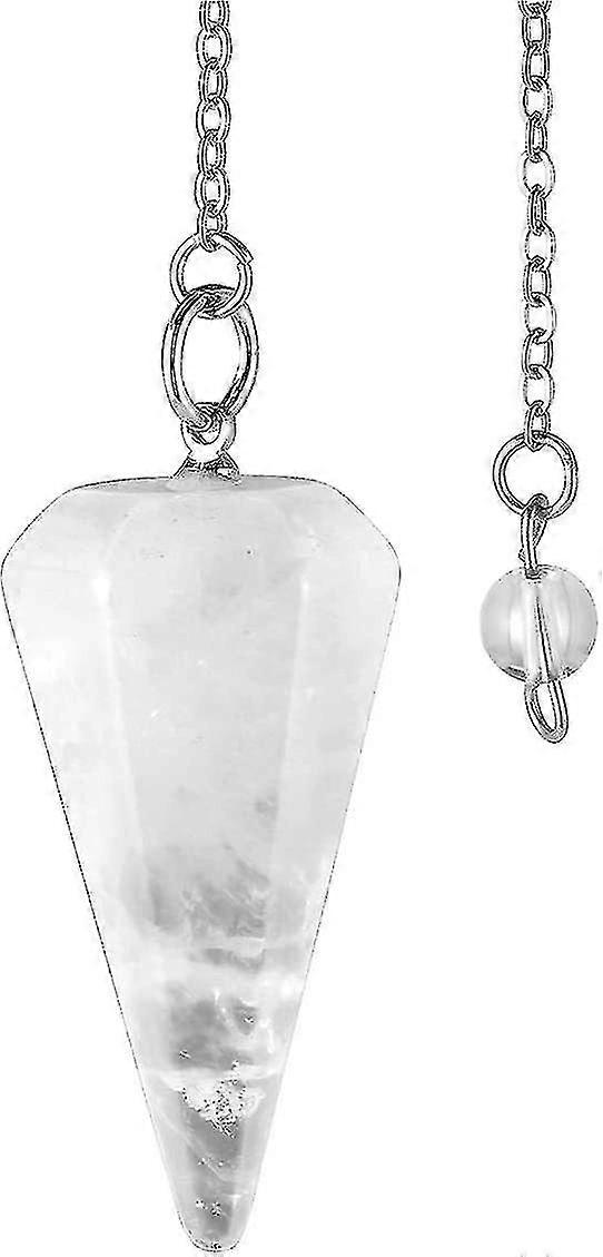 Naturlig klar kvarts krystal pendul facetteret punkt Ædelsten Reiki ...