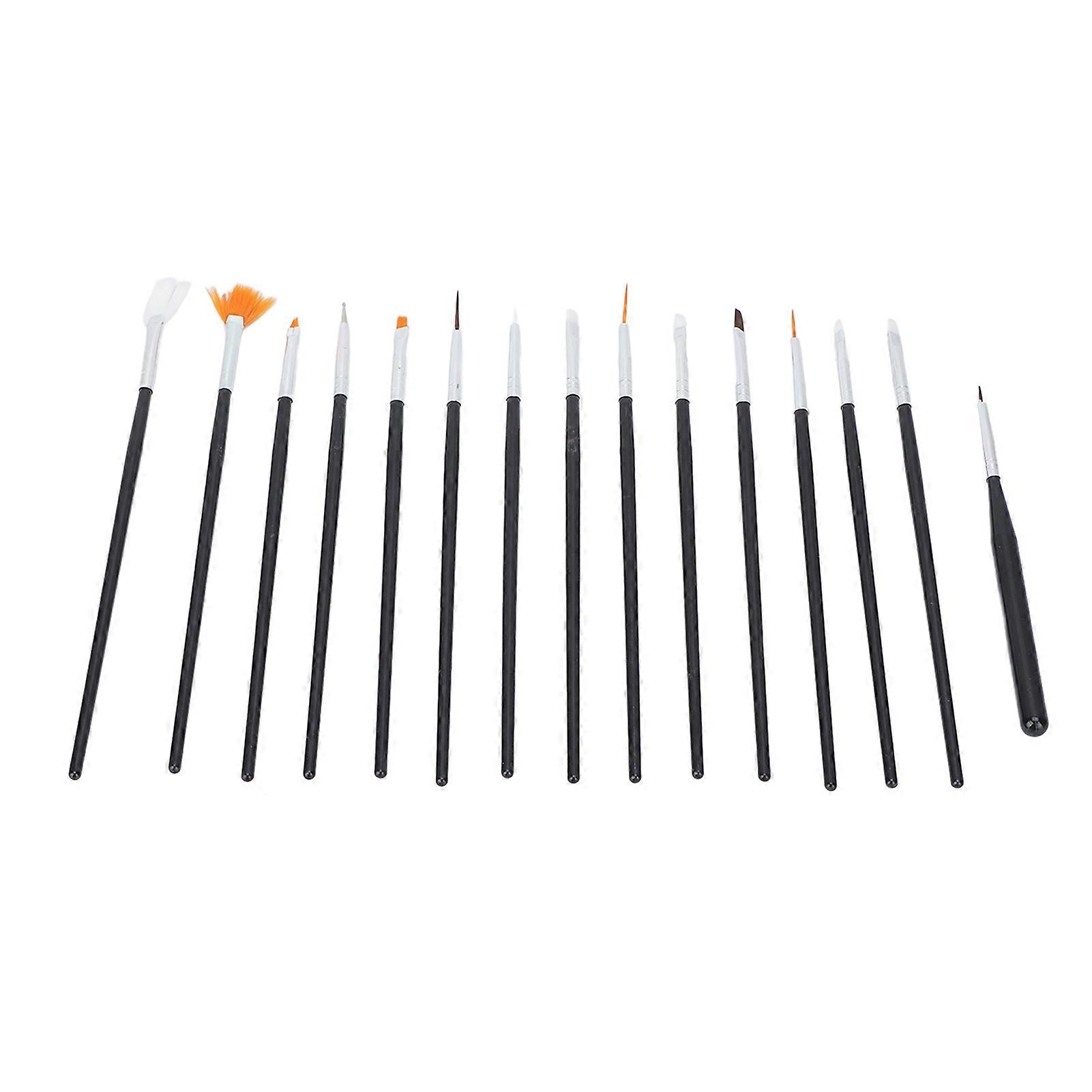 Nail Art Brushes Set 15pcs Different Shapes Fine Drawing Nylon Hair ...