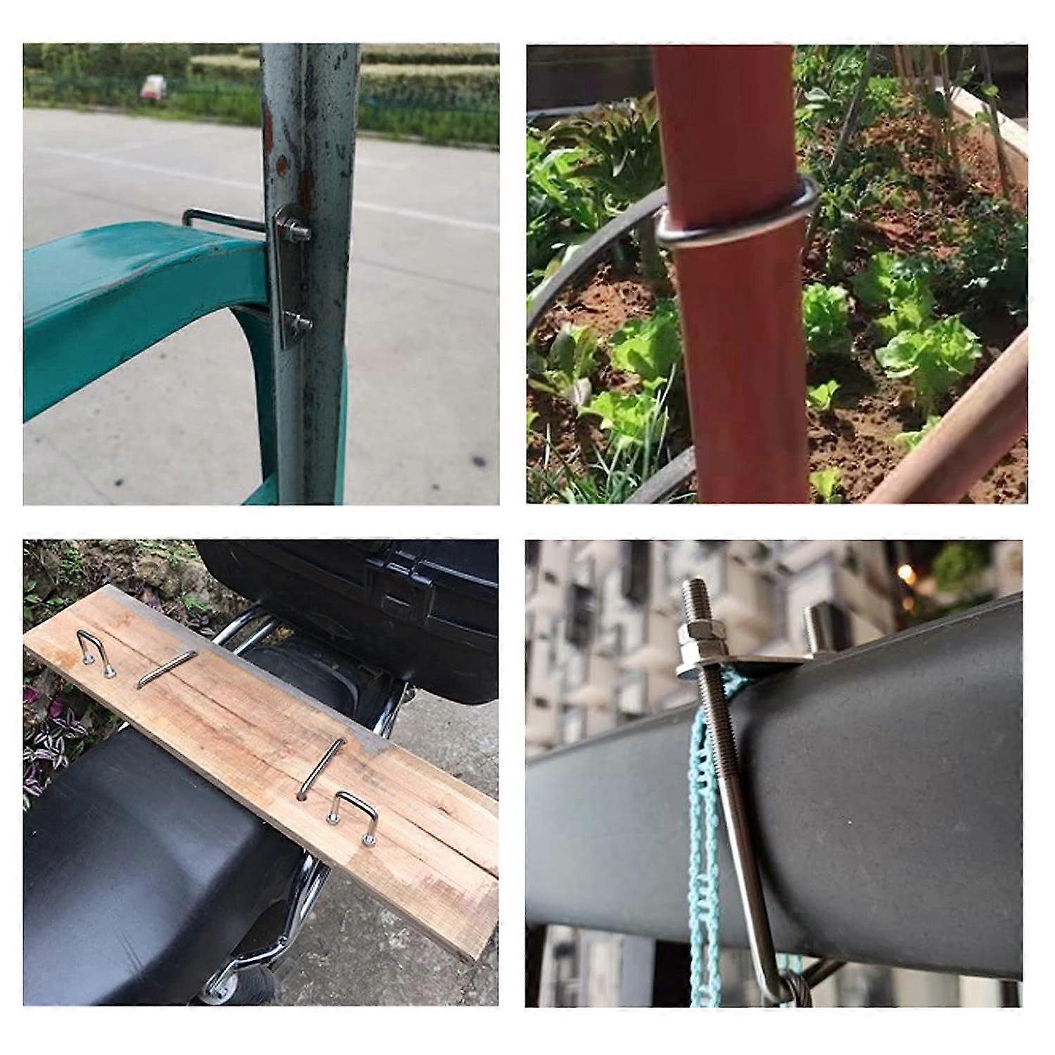 4 Pieces U-Bolts m6 U-Bolt 80 x 50mm, Stainless Steel U-Bolt with Nut ...