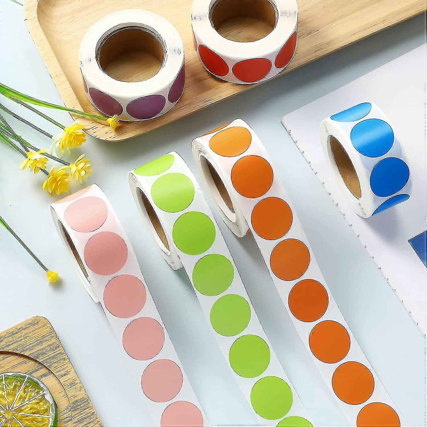 3000 Pieces Removable Color Code Dot Round Sticker Rolls Adhesive ...