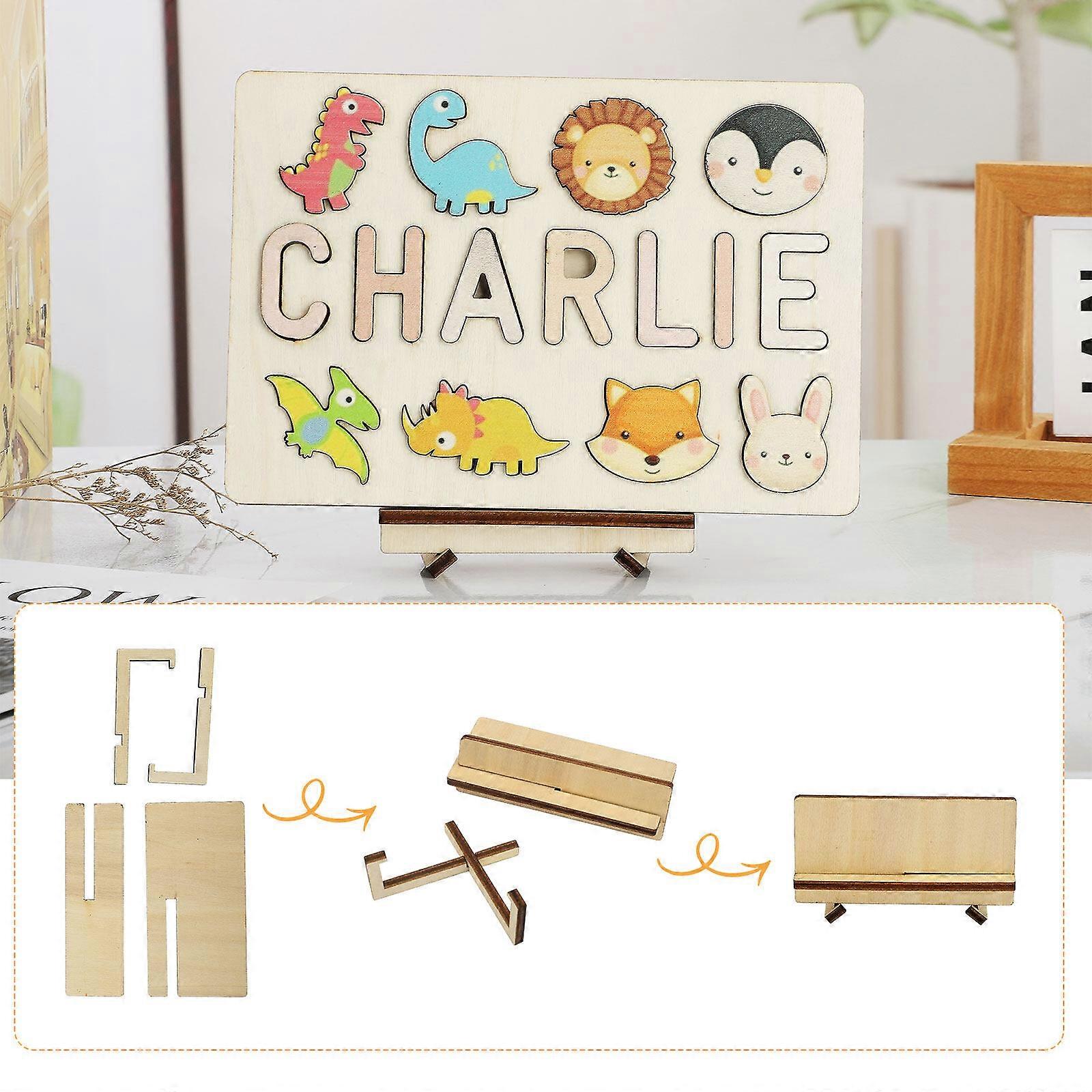 Infant Name Puzzle Educational Toy Personalized Wooden Name Fixed ...