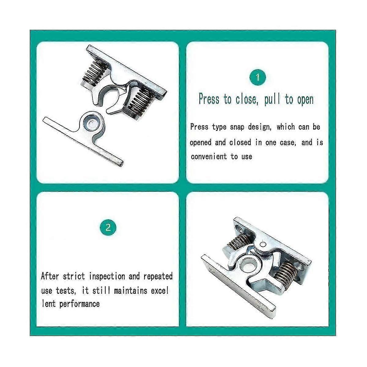 1Pcs Spring Loaded Door Easy Lock Stop Catch Release Clamp Double ...