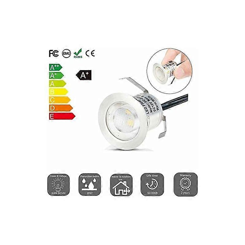 Set of 16 LED Recessed Spotlights for Wood Terrace, Waterproof IP67 ...