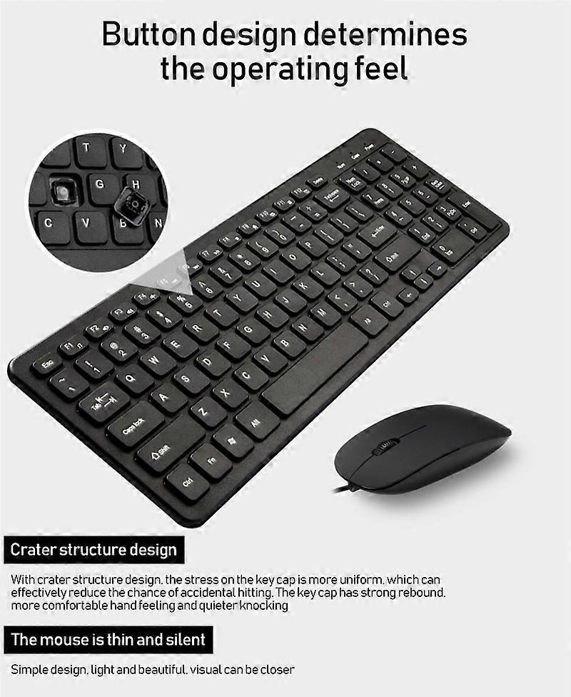 Silent Wireless Keyboard And Mouse Mini Universal 2.4g Receiver Keyboard With Mouse Chocolate ...
