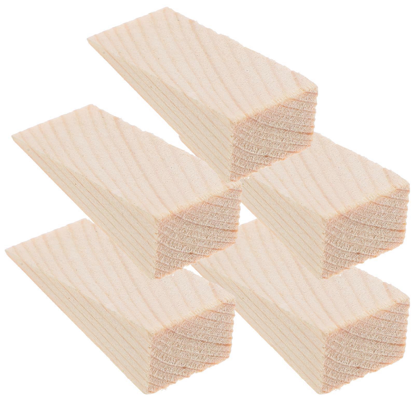 5Pcs Door Stop Sturdy Wooden Door Stopper Practical Triangular Wedges ...
