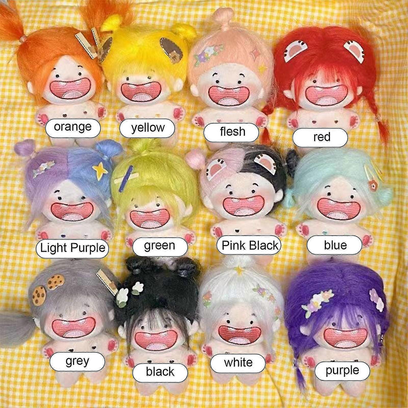 15cm Stuffed Naked Doll Colorful Mess Hair Deciduous Teeth 12 ...