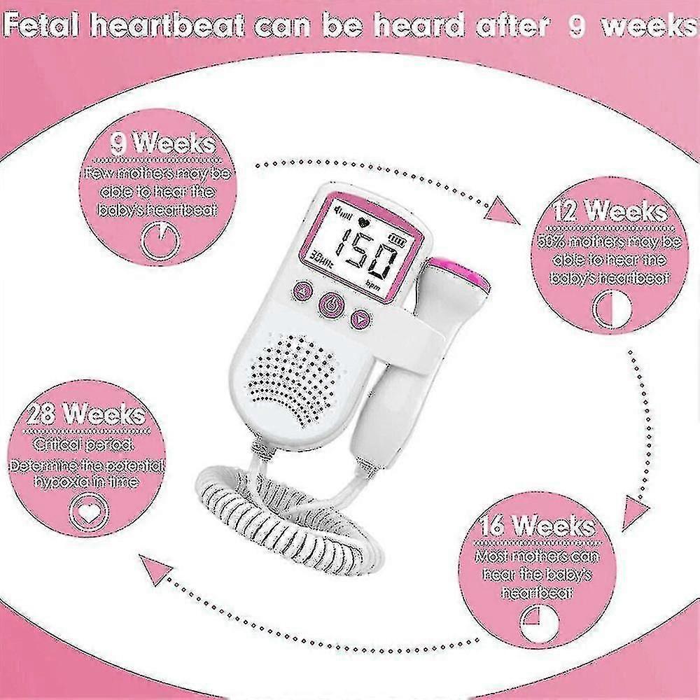 Ultrasonic Fetal Doppler Detect Baby Heartbeat Rate Probe Prenatal ...