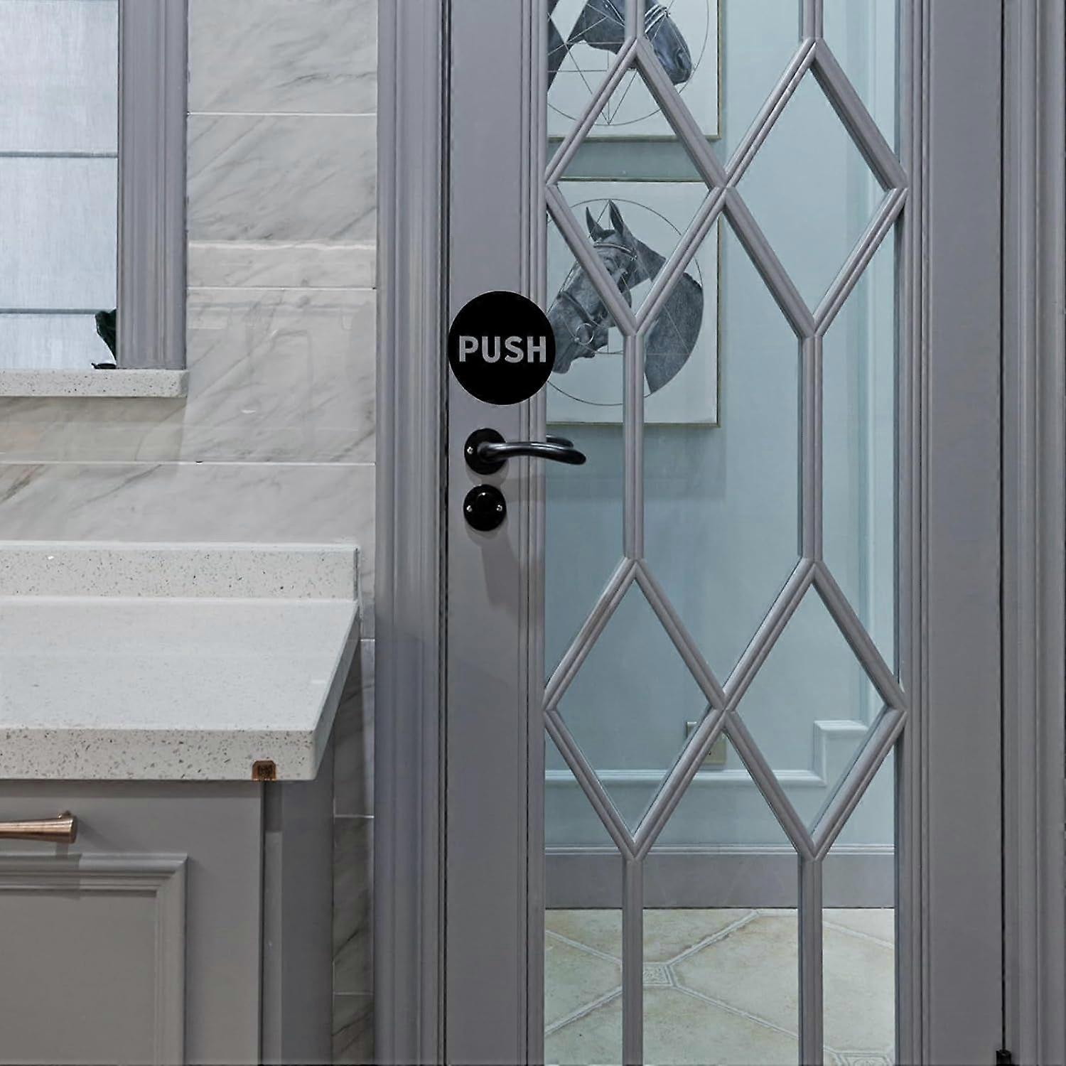 14 Sets 2 Colors Self Adhesive Push Pull Door Sign Stickers Pull Push ...